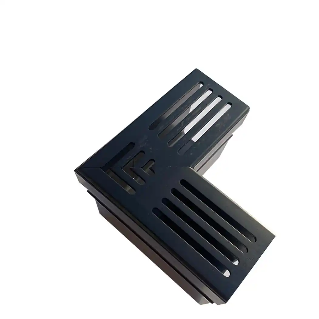Black Channel Drain Corner Unit